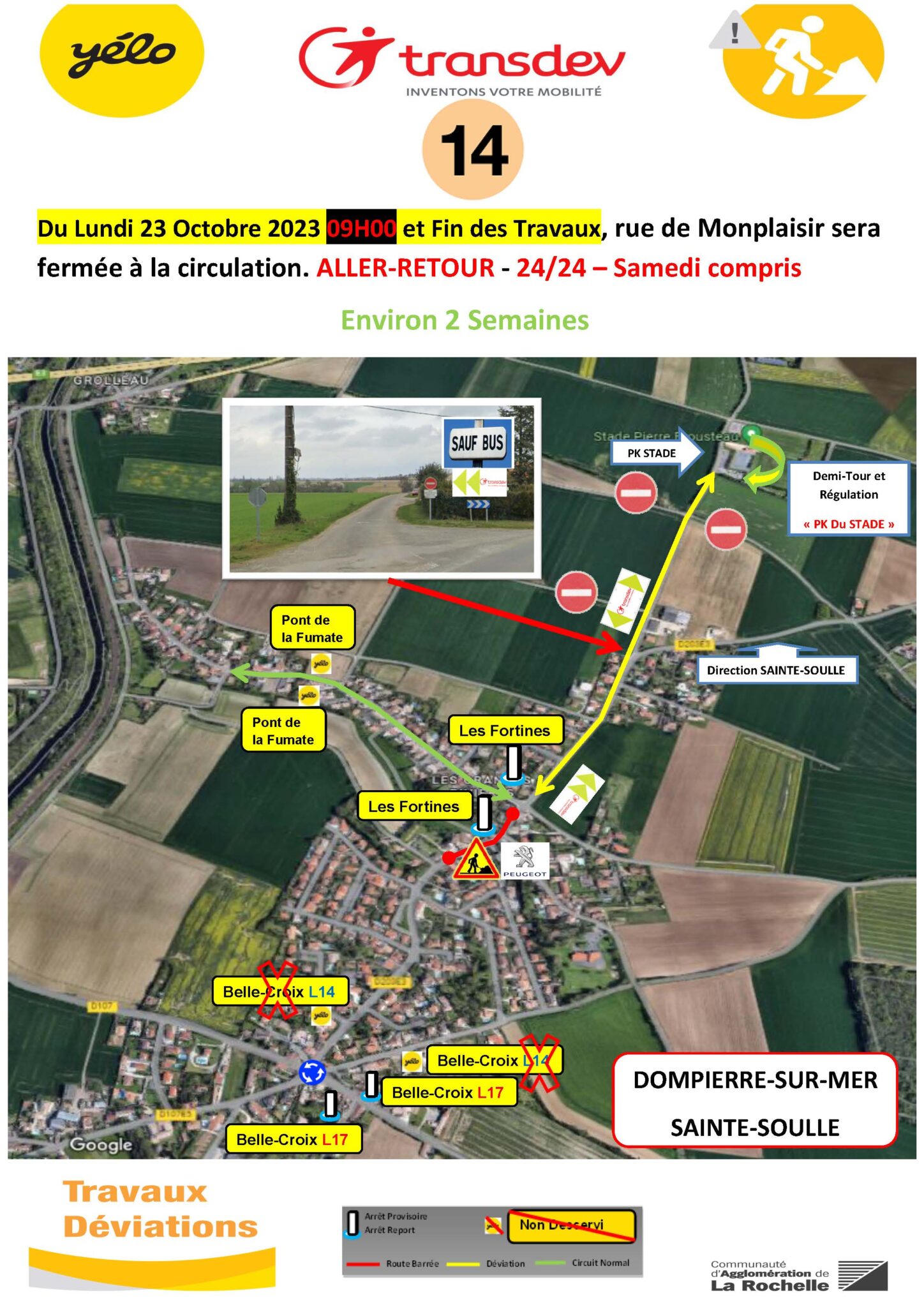 Travaux rue Monplaisir – Commune de Sainte-Soulle
